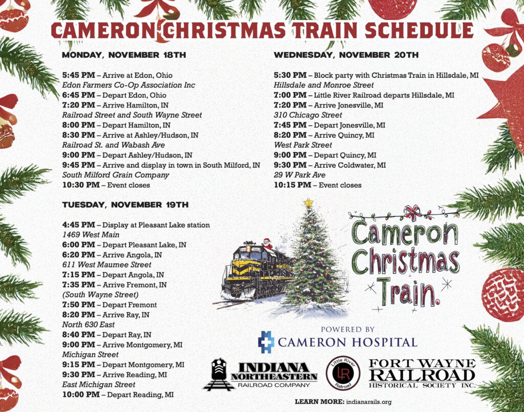 Cameron Christmas Train | Santa Arrives by Train | Indiana Rail Experience